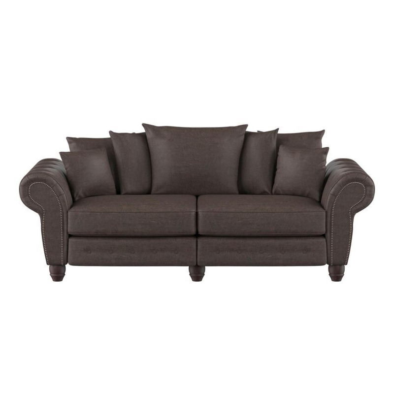 ScS Living Brown County Fabric 4 Seater Split Scatter Back Sofa by SCS ...
