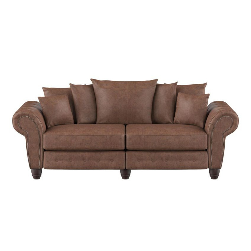 ScS Living Brown County Fabric 4 Seater Split Scatter Back Sofa by SCS ...