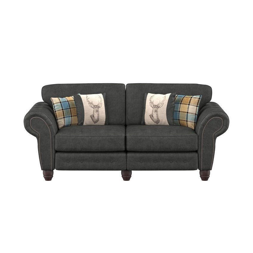 ScS Living Black County Fabric 3 Seater Split Standard Back Sofa by SCS ...