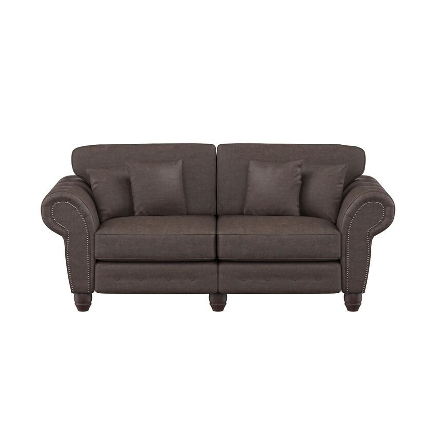 ScS Living Brown County Fabric 3 Seater Split Standard Back Sofa by SCS ...