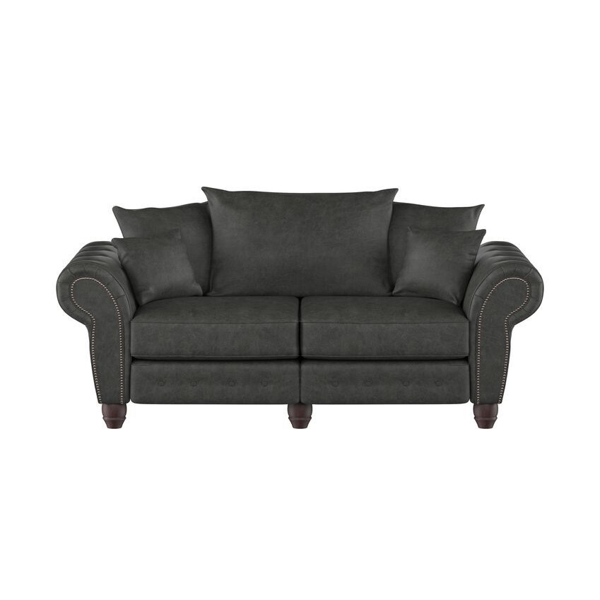 ScS Living Black County Fabric 3 Seater Split Scatter Back Sofa by SCS ...
