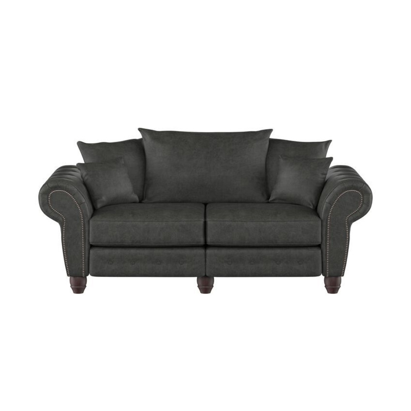 ScS Living Black County Fabric 3 Seater Split Scatter Back Sofa by SCS ...