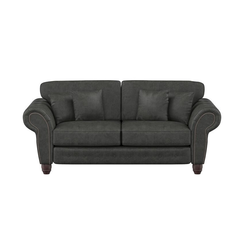 ScS Living Black County Fabric 3 Seater Standard Back Sofa by SCS ...
