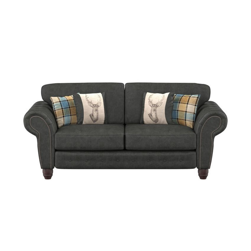 ScS Living Black County Fabric 3 Seater Standard Back Sofa by SCS ...
