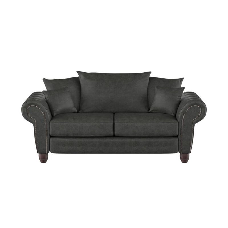 ScS Living Black County Fabric 3 Seater Scatter Back Sofa - Sofa Sale ...