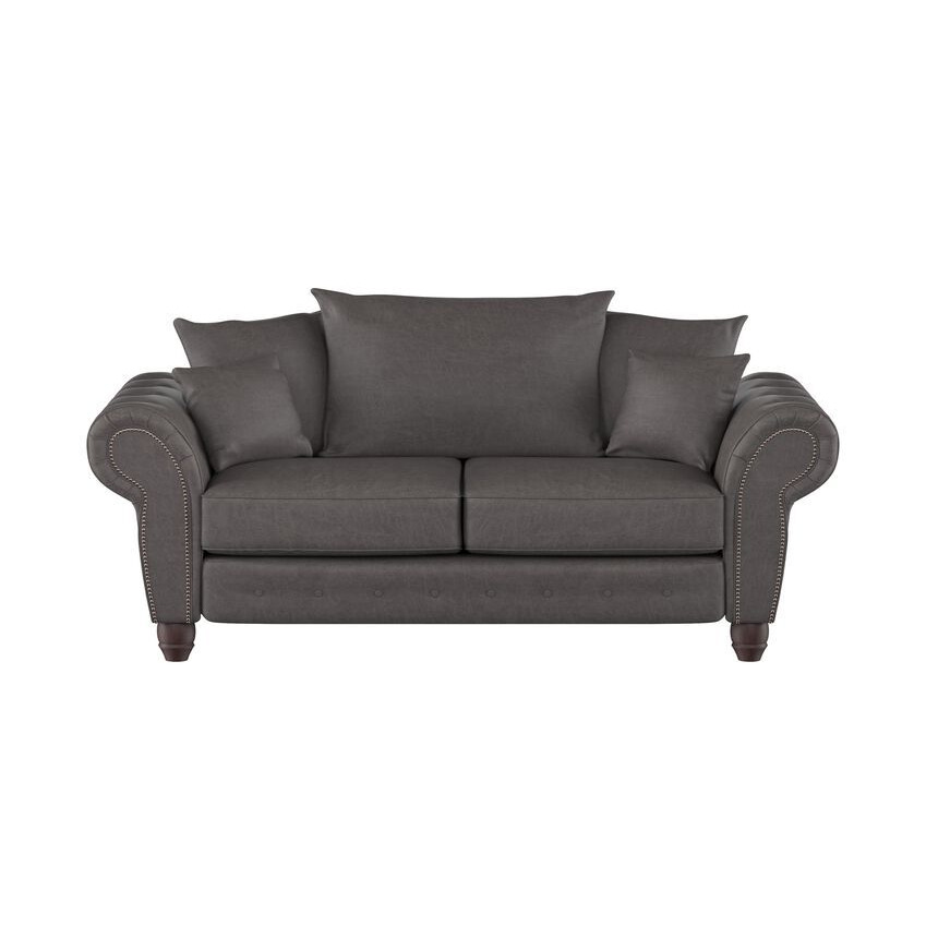 ScS Living Grey County Fabric 3 Seater Scatter Back Sofa - Sofa Sale by ...