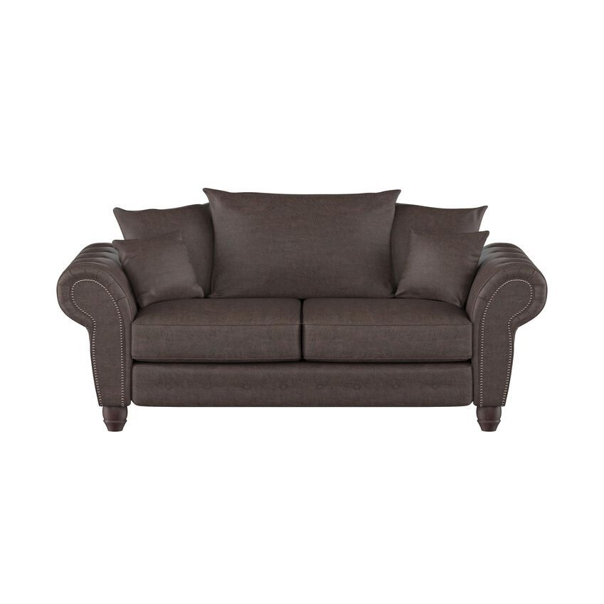 ScS Living Brown County Fabric 3 Seater Scatter Back Sofa - Sofa Sale ...