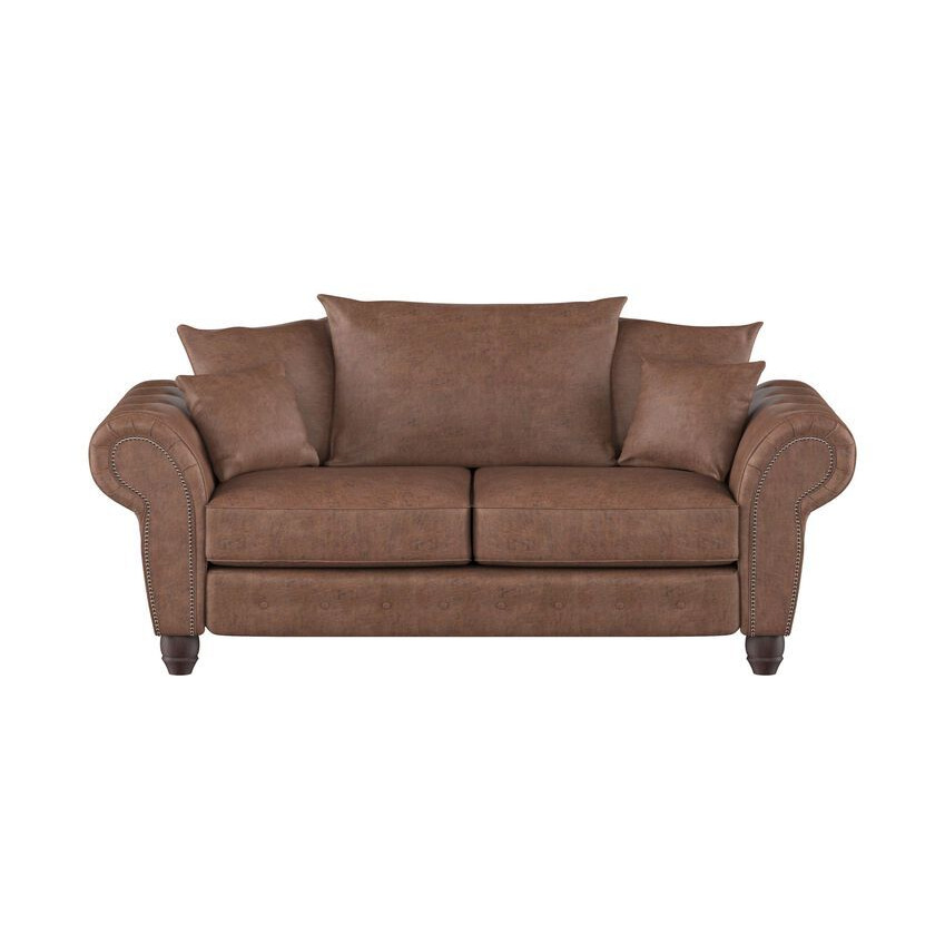 ScS Living Brown County Fabric 3 Seater Scatter Back Sofa - Sofa Sale ...