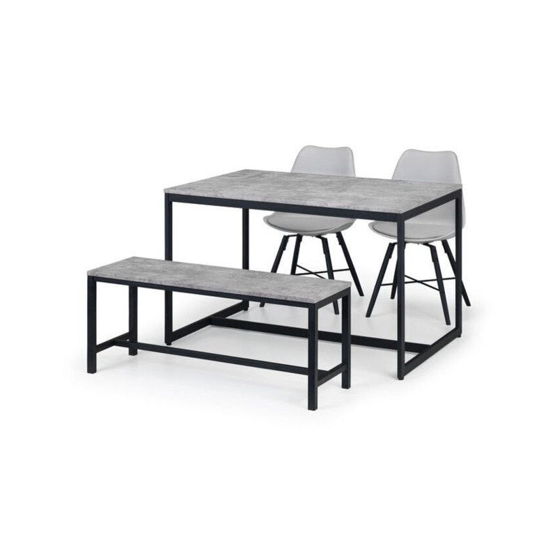 ScS Living Knightsbridge Dining Table, Bench & 2 Grey Chairs by SCS ...
