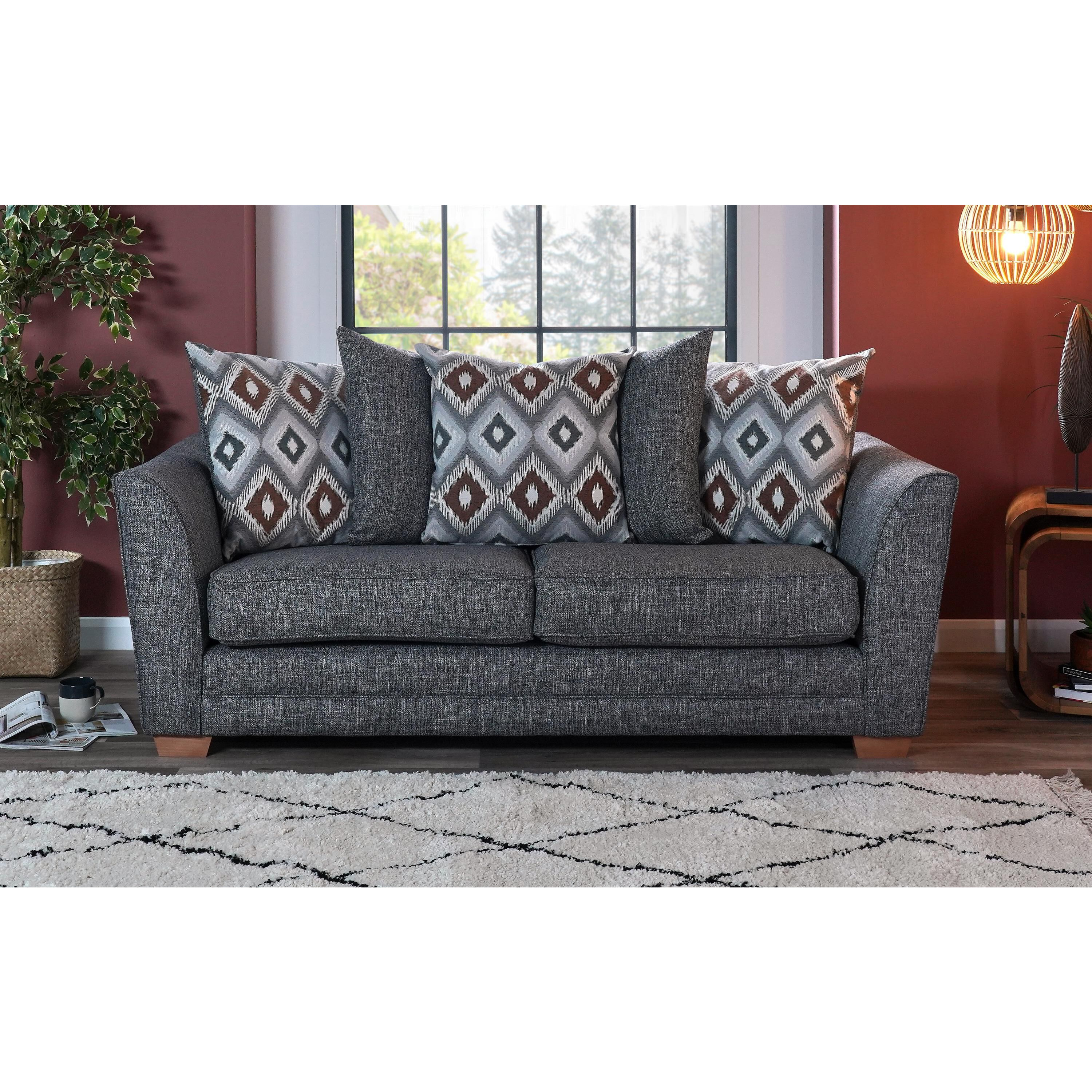 Grey Phili 3 Seater Sofa Scatter Back by SCS | ufurnish.com