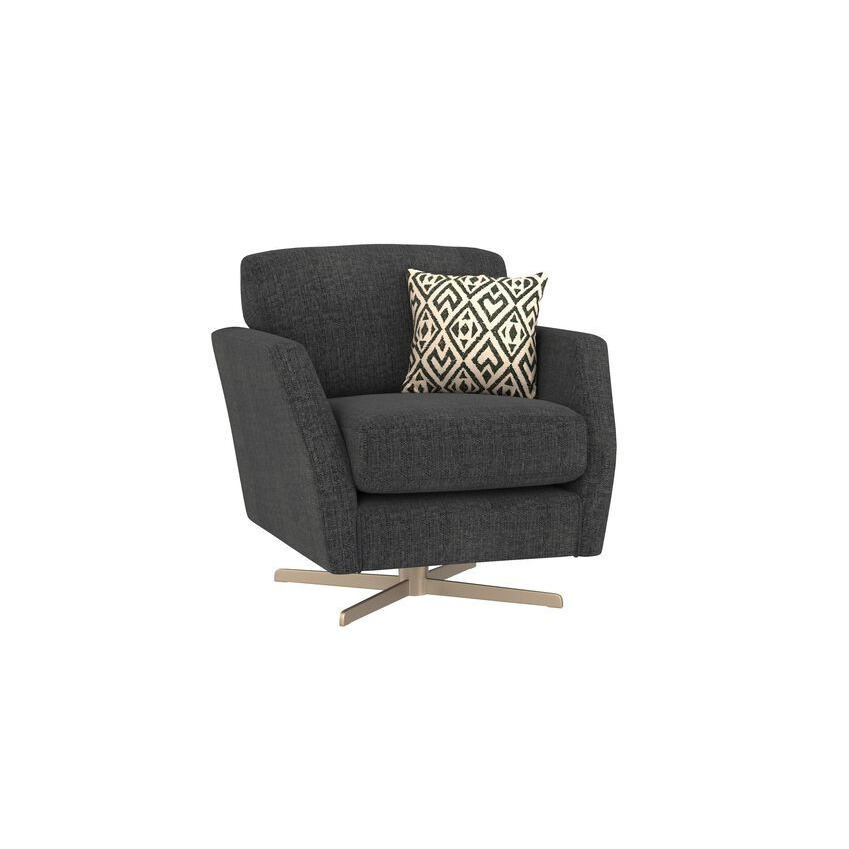 ScS Living Grey Aspen Fabric Swivel Chair by SCS | ufurnish.com