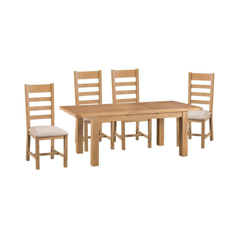 ScS Living Cruz 1.7m Extending Dining Table & 4 Ladder Back Chairs by ...
