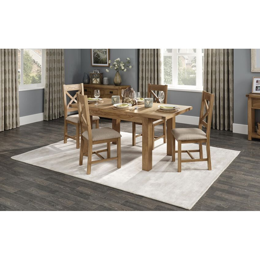 ScS Living Cruz 1.25m Extending Dining Table & 4 Cross Back Chairs by ...