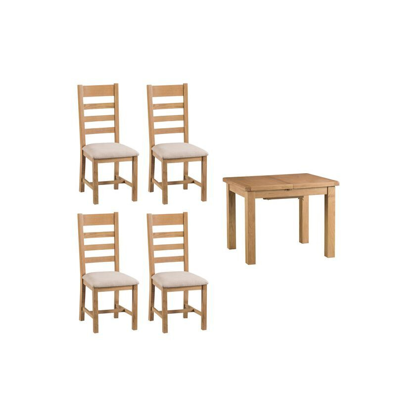 ScS Living Cruz 1m Extending Dining Table & 4 Ladder Back Chairs by SCS ...