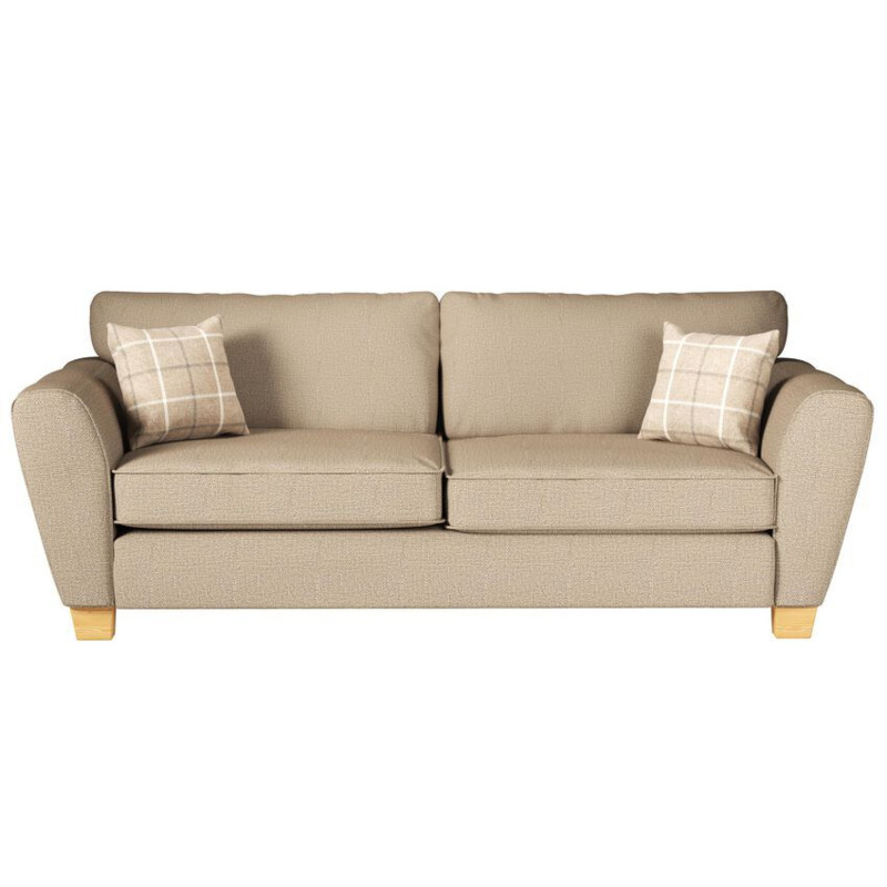 ScS Living Cream Theo Fabric 3 Seater Standard Back Sofa by SCS ...