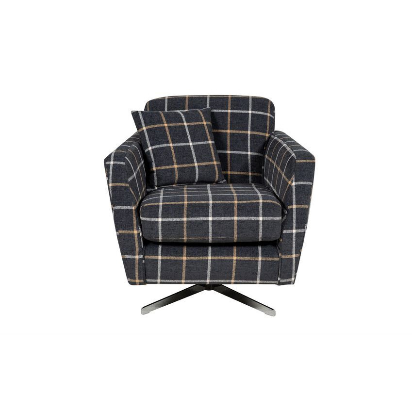 ScS Living Grey Theo Fabric Pattern Swivel Chair by SCS | ufurnish.com