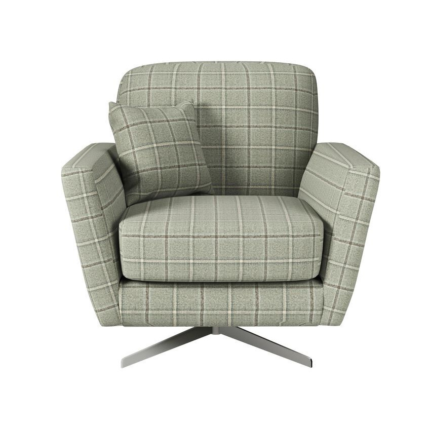 ScS Living Grey Theo Fabric Pattern Swivel Chair by SCS | ufurnish.com