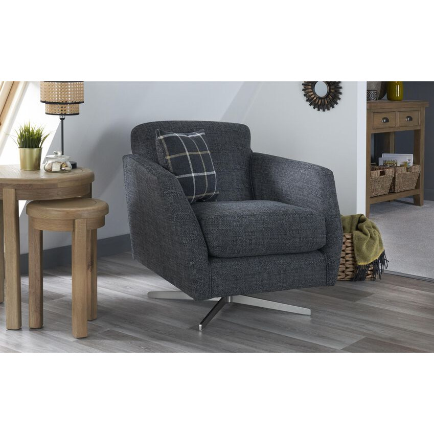 ScS Living Theo Fabric Plain Swivel Chair by SCS | ufurnish.com