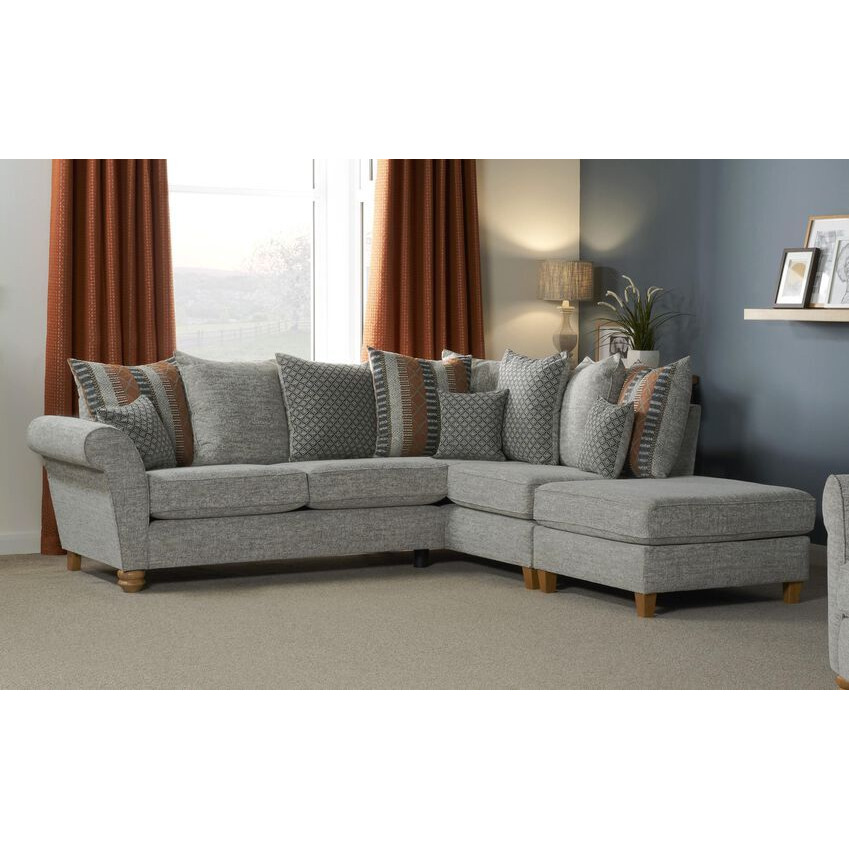 ScS Living Aurora Fabric 2 Corner 1 Right Hand Facing Chaise Scatter ...