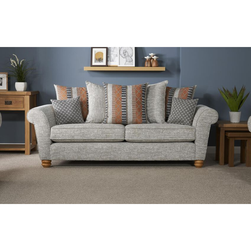 ScS Living Aurora Fabric 3 Seater Scatter Back Sofa Grey by SCS ...