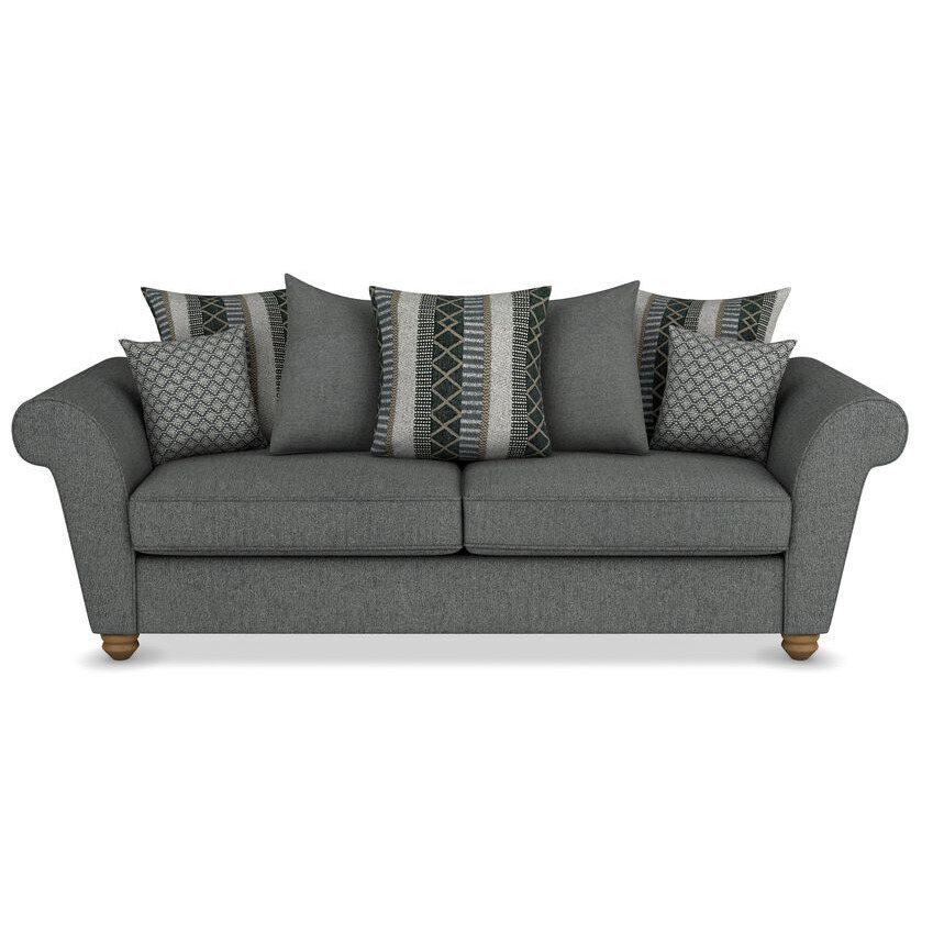 ScS Living Grey Aurora Fabric 3 Seater Scatter Back Sofa by SCS ...