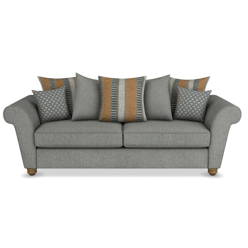 ScS Living Grey Aurora Fabric 3 Seater Scatter Back Sofa by SCS ...