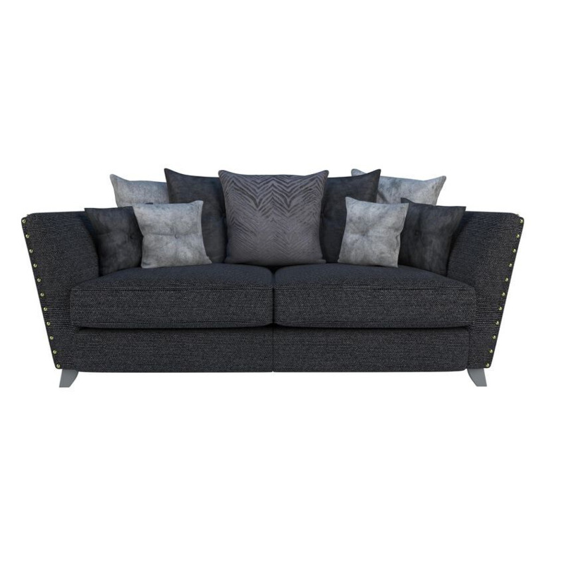 ScS Signature Black Coco Fabric 4 Seater Sofa Scatter Back by SCS ...