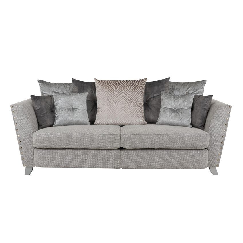 ScS Signature Grey Coco Fabric 4 Seater Sofa Scatter Back by SCS ...