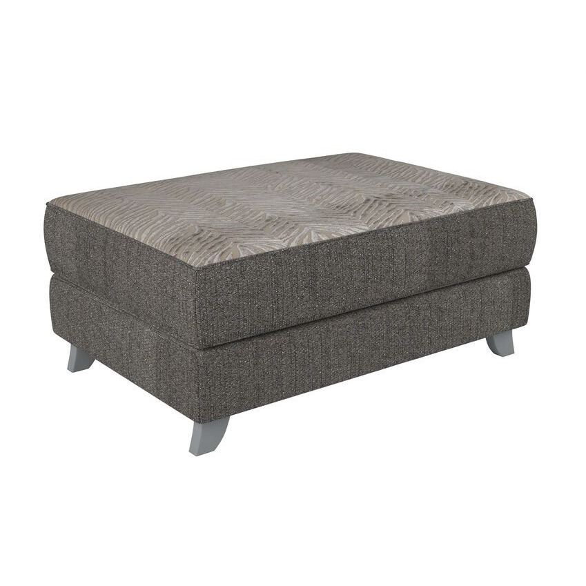 ScS Signature Brown Fabric Coco Pattern Top Footstool by SCS | ufurnish.com