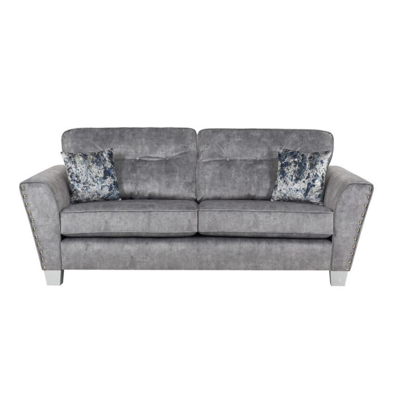 Esme Grey 3 Seater Sofa - Velvet 3 Seater Sofa by SCS | ufurnish.com