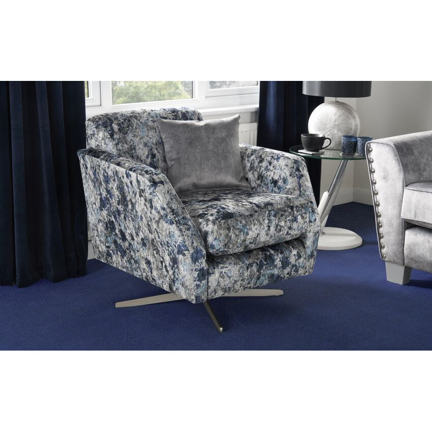ScS Living Esme Fabric Patterned Swivel Chair by SCS | ufurnish.com