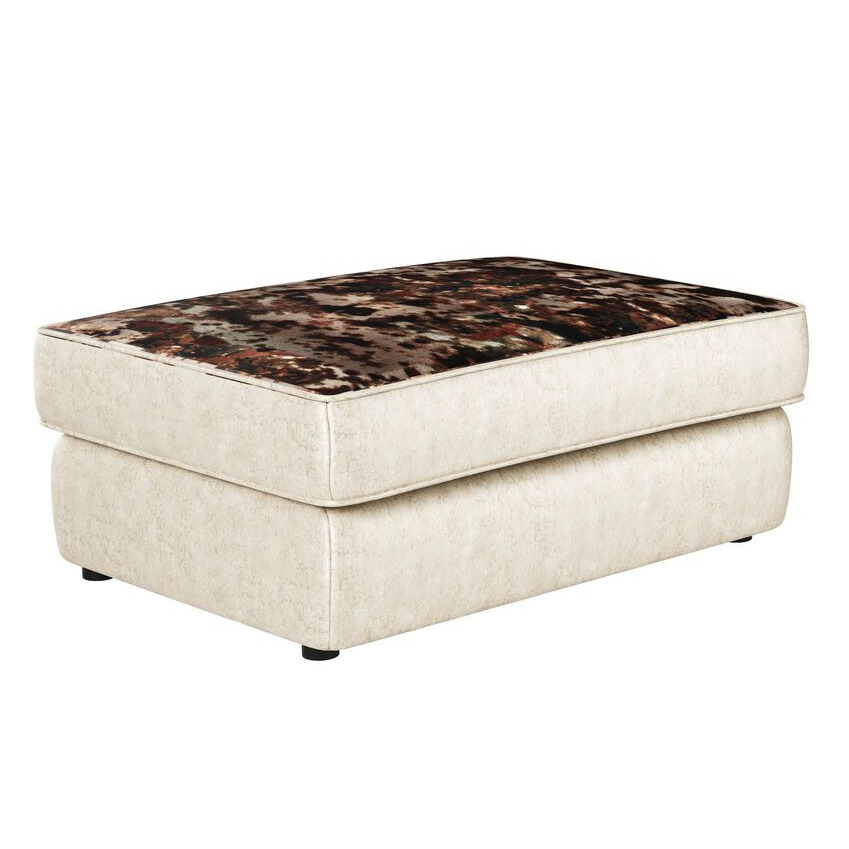 ScS Living Cream Esme Fabric Patterned Top Banquette Footstool by SCS ...