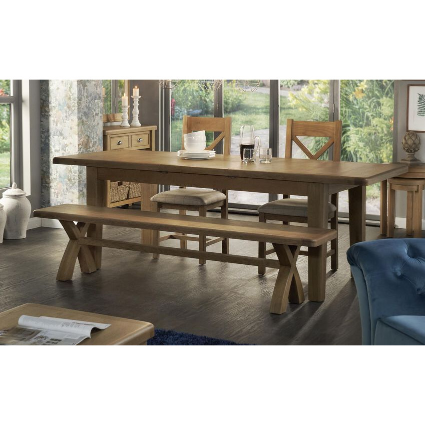 ScS Signature Brooklyn 1.8m Extending Dining Table with 2 Natural Cross ...