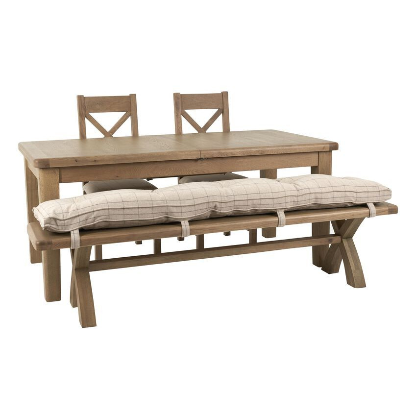 ScS Signature Brooklyn 1.8m Extending Dining Table with 2 Natural Cross ...