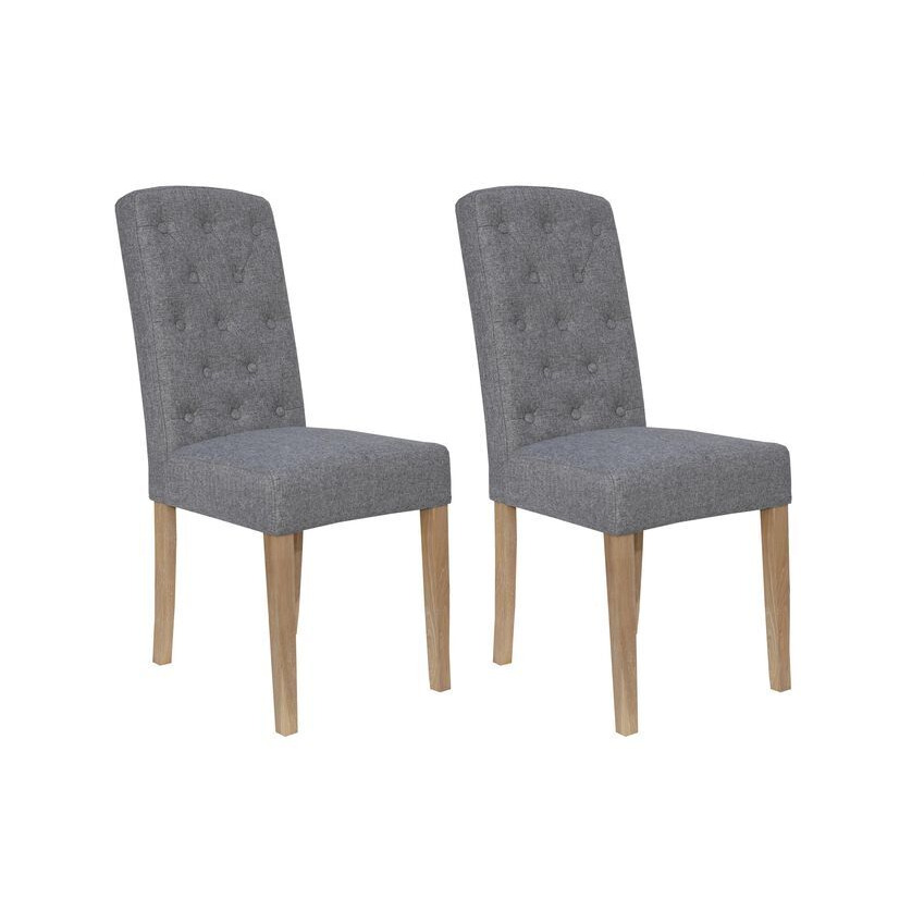 ScS Signature Brooklyn Pair of Light Grey Button Back Dining Chairs by ...