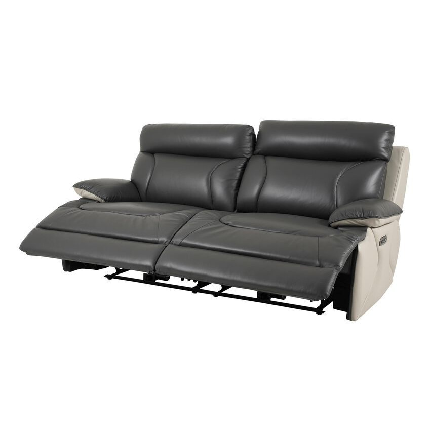 La-Z-Boy Grey Raleigh 3 Seater Power Recliner Sofa with Head Tilt by ...