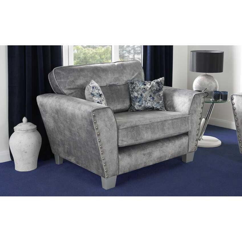 ScS Living Esme Fabric Love Chair Grey by SCS | ufurnish.com