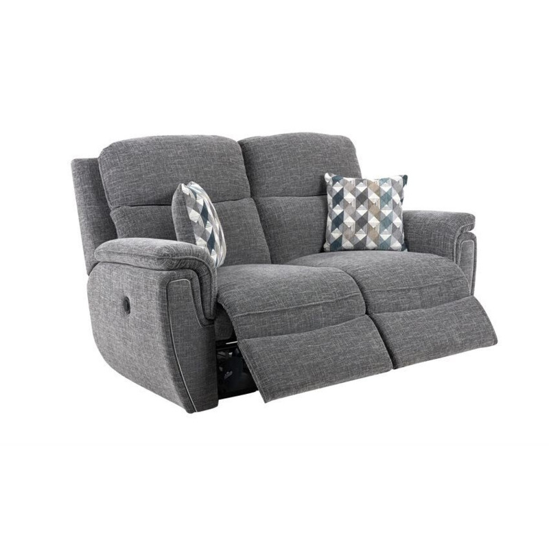 ScS Living Grey Ashton Fabric 2 Seater Power Recliner Sofa by SCS ...