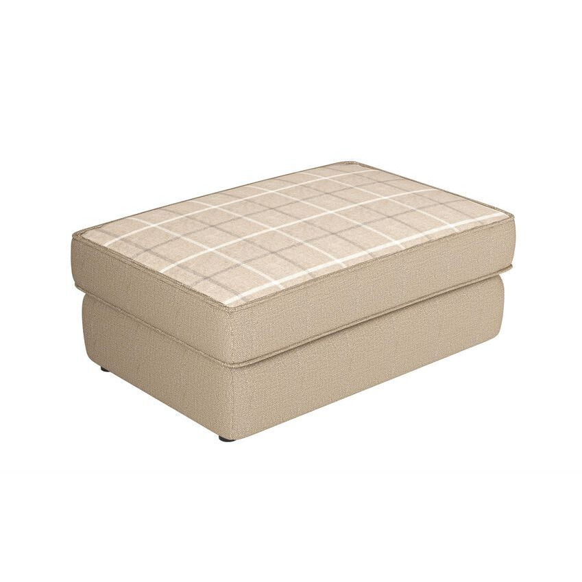 ScS Living Cream Theo Fabric Patterned Top Banquette Footstool by SCS ...