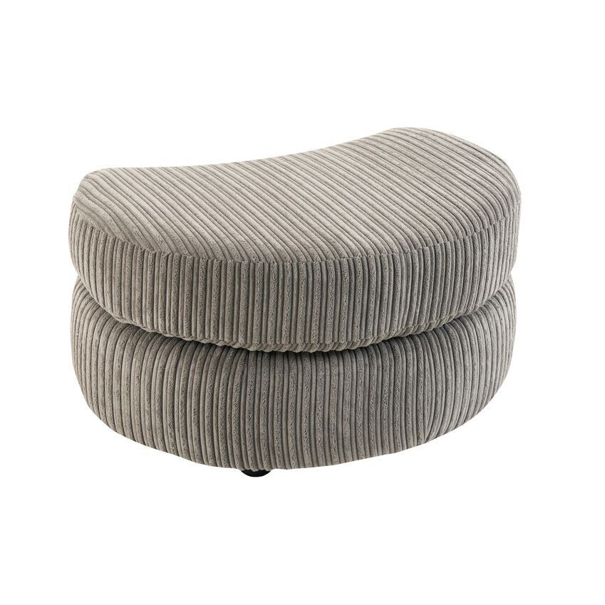 ScS Living Grey Ross Fabric Half Moon Footstool by SCS | ufurnish.com