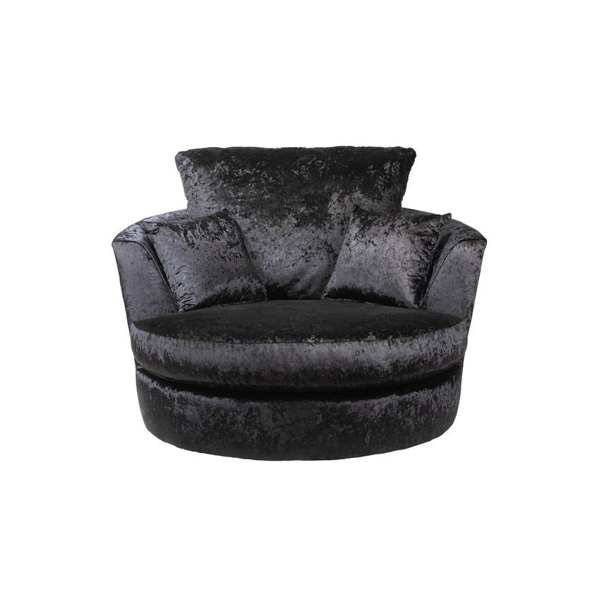 ScS Living Black Chicago Fabric Swivel Chair Quick Delivery by SCS ...