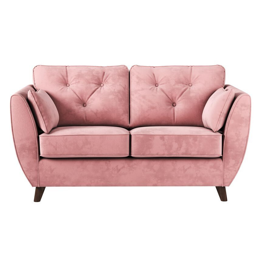 ScS Living Pink Fabric Hoxton Compact Velvet 2 Seater Sofa by SCS ...