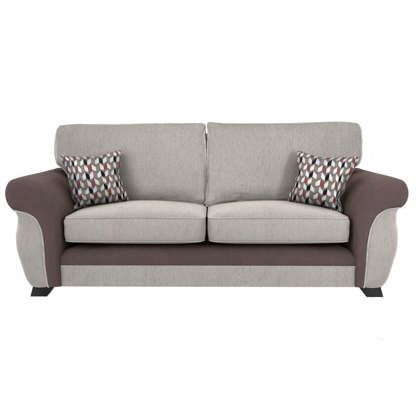 ScS Living Cream Bobbie Fabric 3 Seater Sofa Standard Back by SCS ...