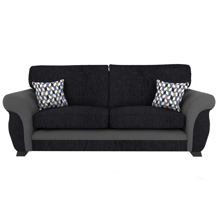 ScS Living Grey Bobbie Fabric 3 Seater Sofa Standard Back by SCS ...