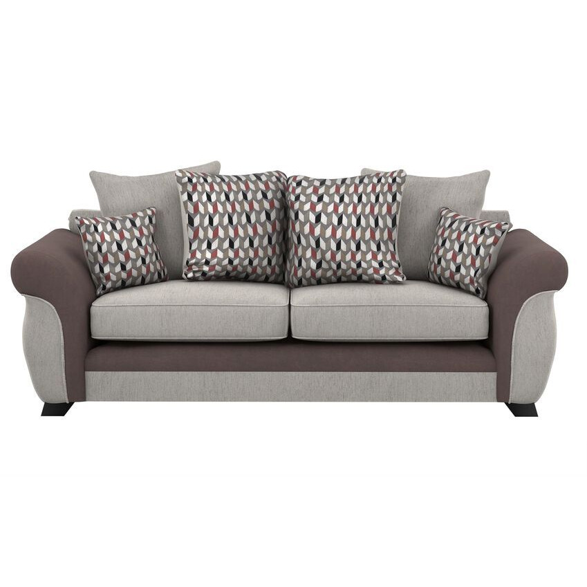 ScS Living Cream Bobbie Fabric 3 Seater Sofa Scatter Back - Sofa Sale ...