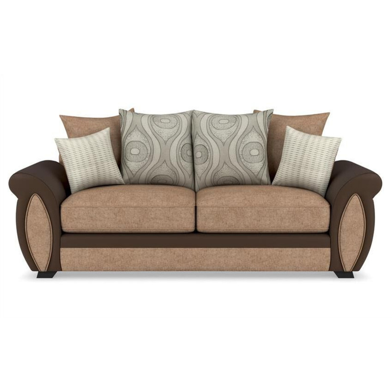 ScS Living Brown Maddie Fabric 3 Seater Sofa Scatter Back by SCS ...