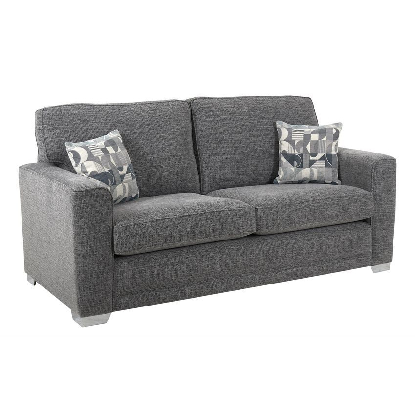 Inspire Grey Fabric Malton 3 Seater Pocket Sprung Sofa Bed by SCS ...