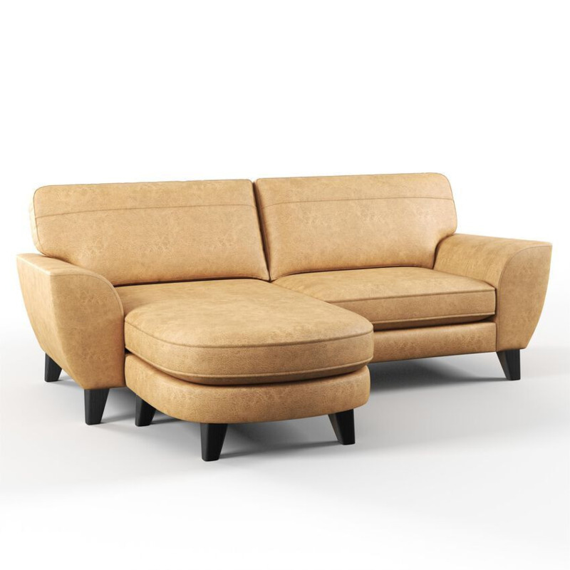 Endurance Brown Marius Fabric 4 Seater Lounger Sofa by SCS | ufurnish.com