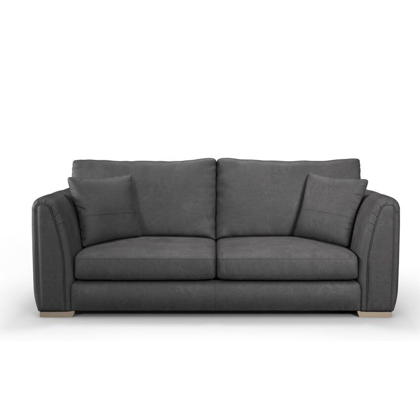Endurance Grey Fabric Xavier Faux Leather 3 Seater Sofa by SCS | ufurnish.com