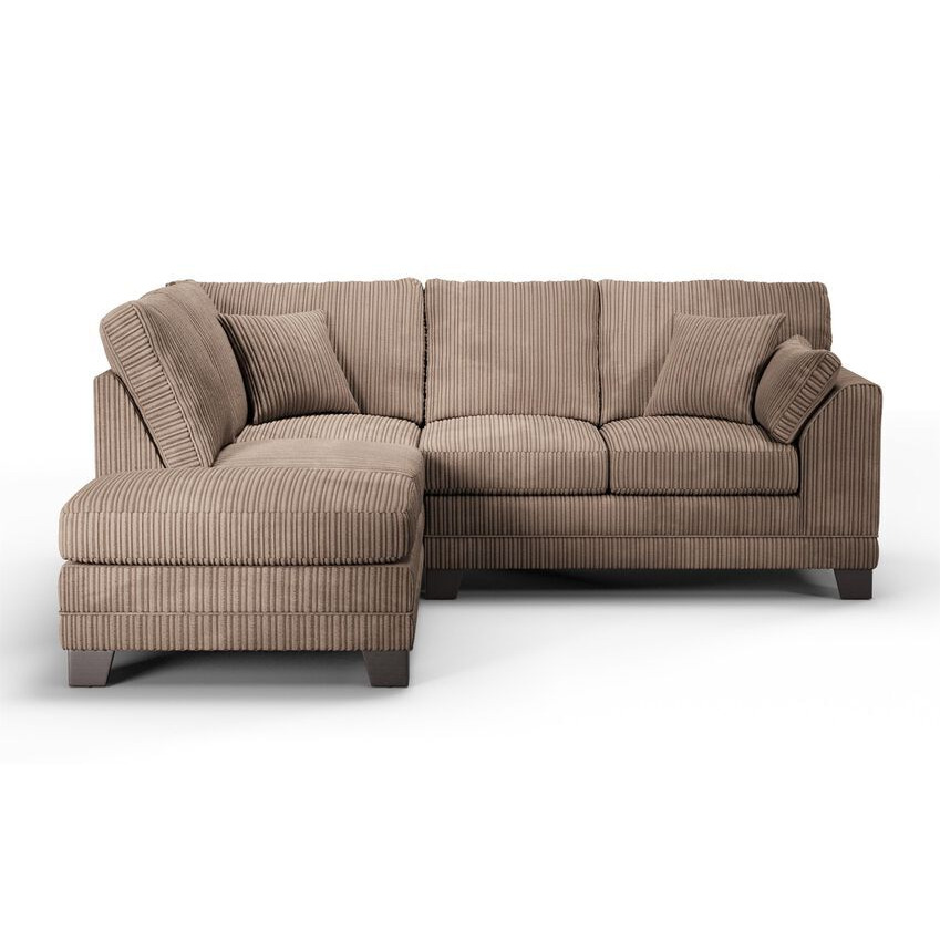 ScS Living Brown Fabric Phoebe Jumbo Cord 1 Corner 2 Left Hand Facing ...